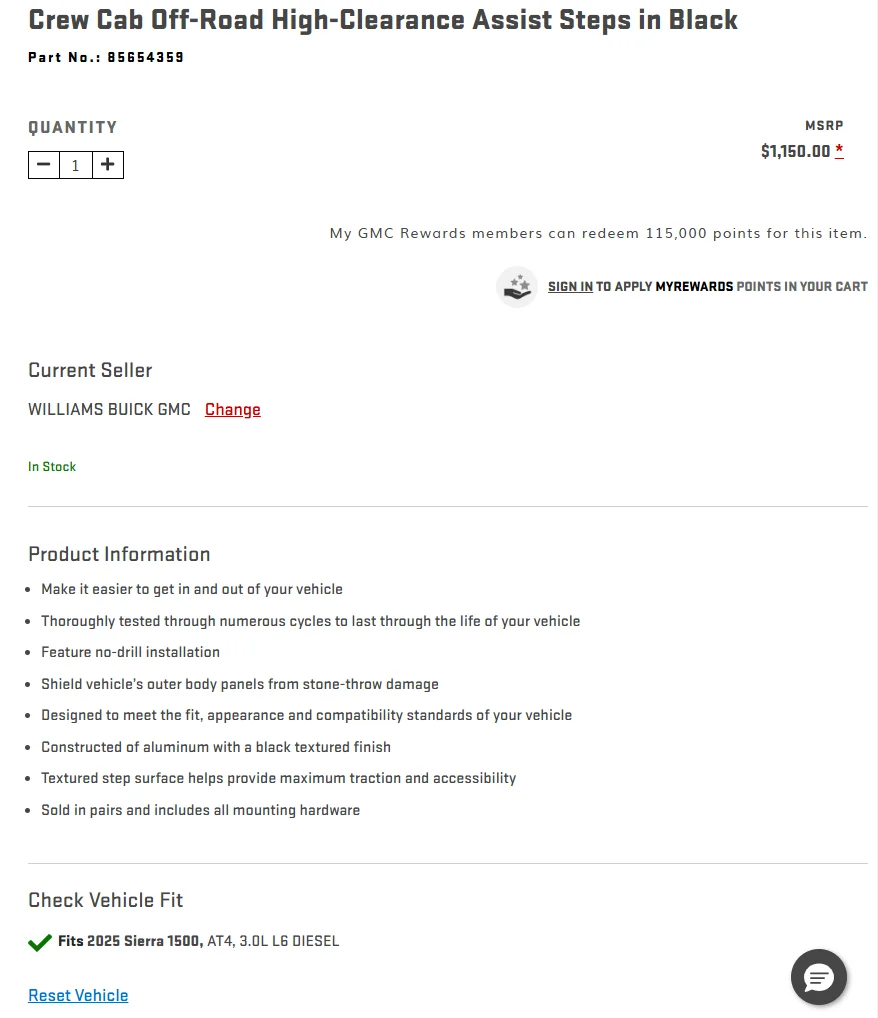 Side steps info.png | GMC AT4 Forum